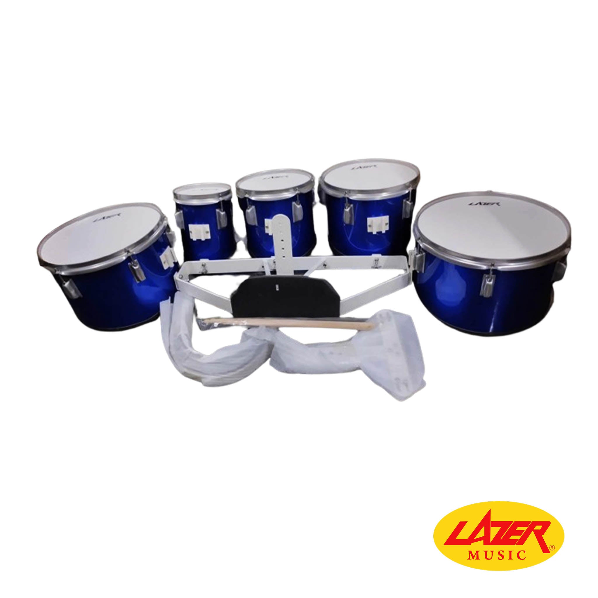 Lazer QUINTOM 5 Piece Tom rack with chest harness and drumsticks