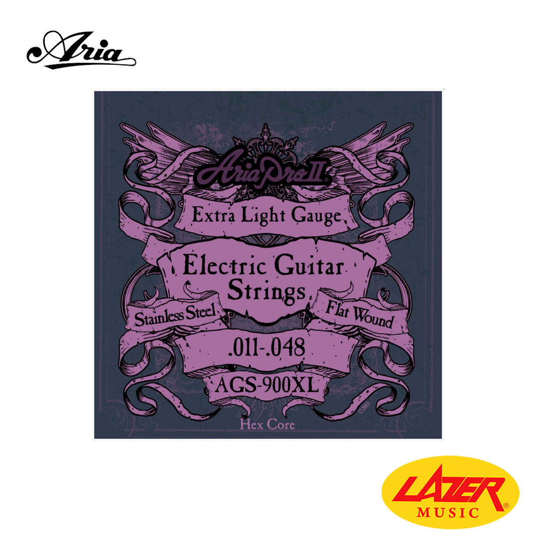 Aria AGS-900XL Electric Guitar String Flat Wound Ex Light .011-.048 ...