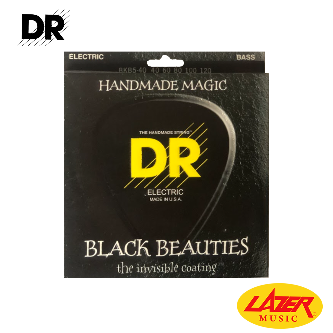DR Strings BKB5-40120 Black Beauties 40-120 Bass Guitar Strings