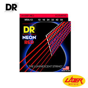 DR NRA-1254 Neon Red Acoustic String G12-54 Medium
