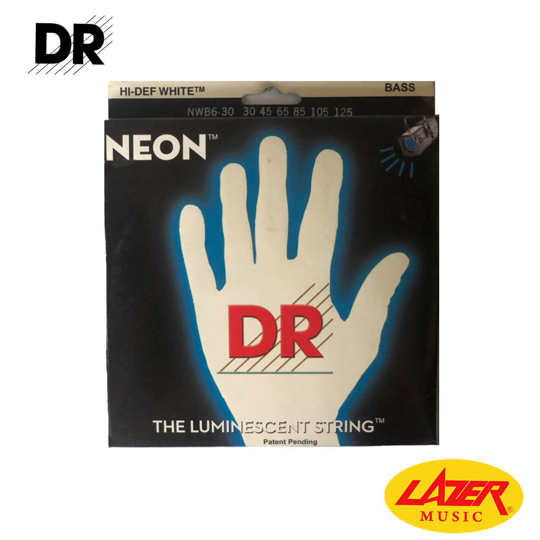 DR NWB6-30125 NEON White 30-125 Bass Guitar Strings