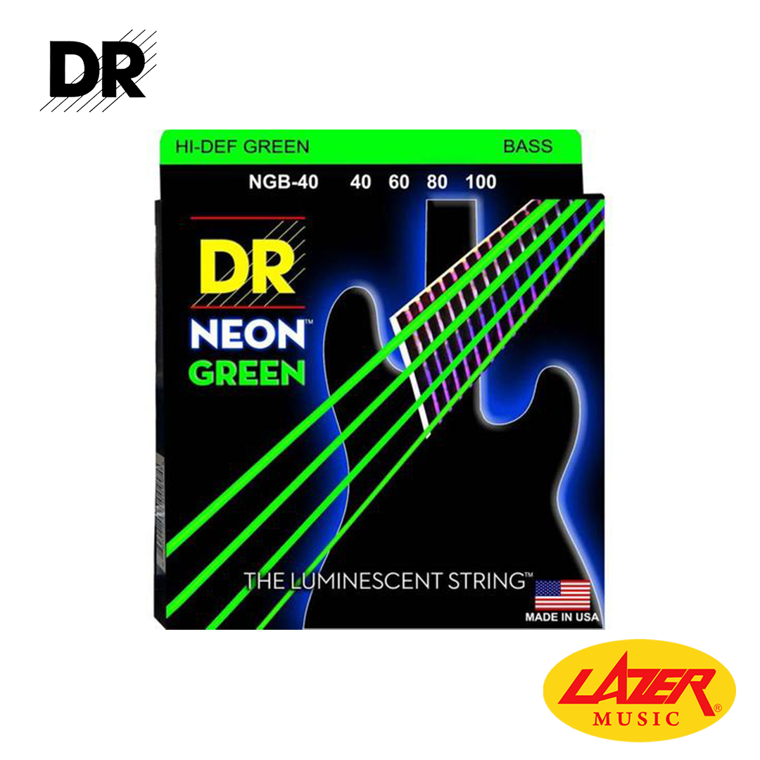 DR NGB-40100 NEON Green 40-100 Bass Guitar Strings
